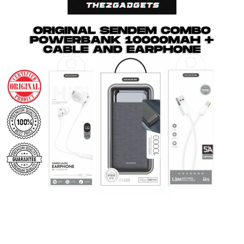Best offer Combo original sendem powerbank 10000mah | Shopee Malaysia