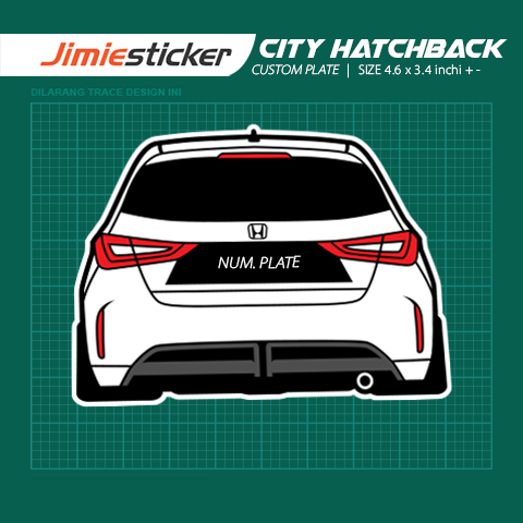 Sticker kereta Honda City Hatchback 2022, Sticker Belakang Kereta ...