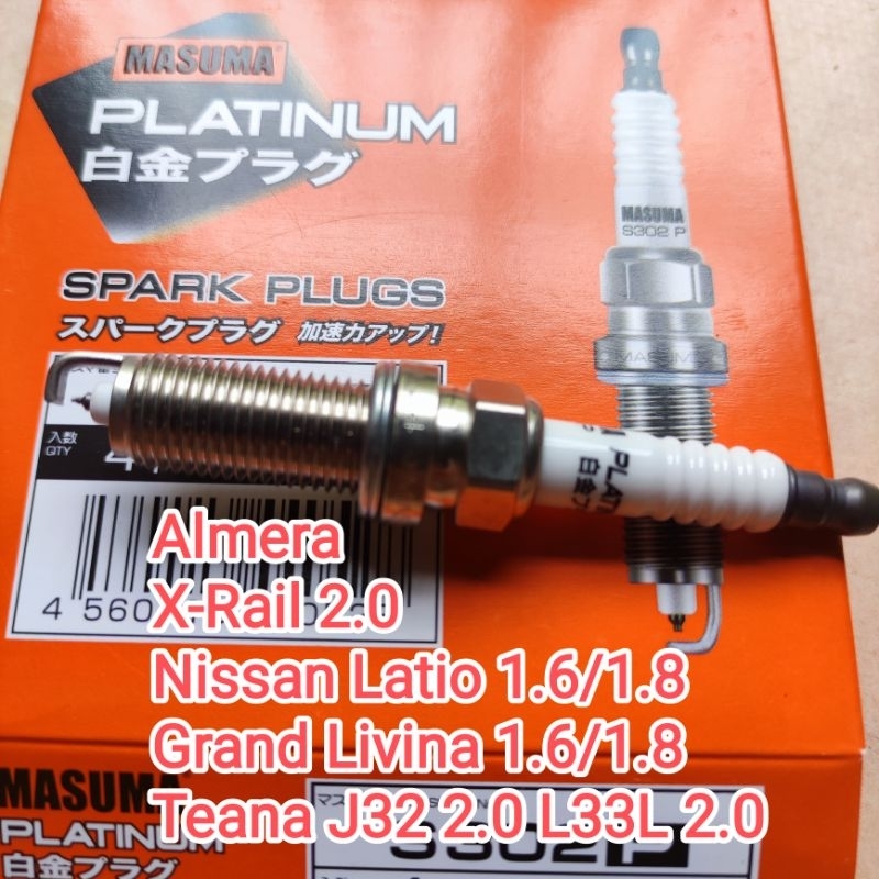 100% Original MASUMA S302P Spark Plug Platinum NISSAN LATIO ALMERA 1.5 LIVINA TEANA SPARK PLUG ...