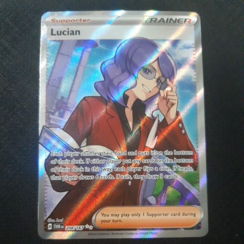 Pokemon Card TCG : SV6 Twilight Masquerade Trainer : Lucian 208/167 Full Art 100% Original ...