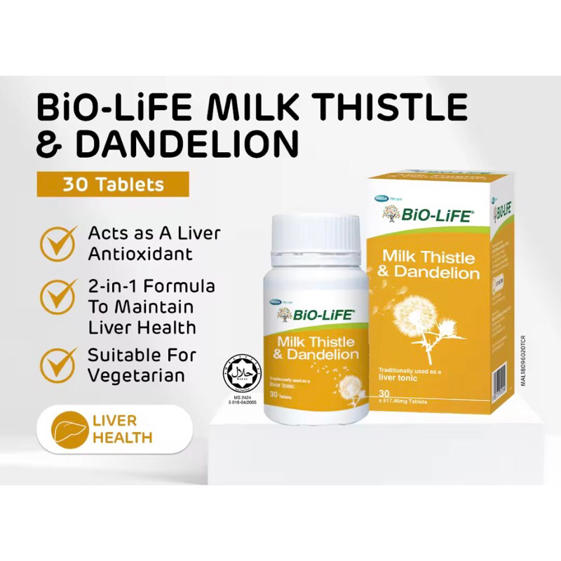 Biolife Milk Thistle & Dandelion 30 tablets For Liver Protection ...