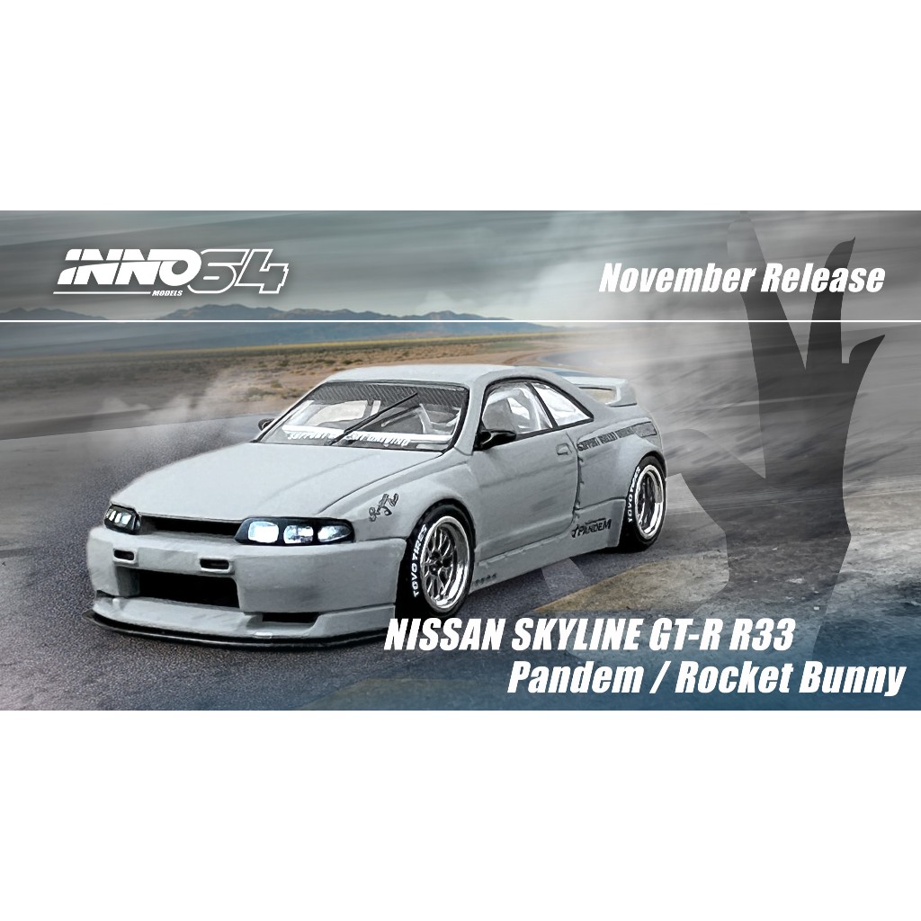 INNO64 1/64 NISSAN SKYLINE GT-R (R33) Pandem / Rocket Bunny - Cement Grey Matte | Shopee Malaysia
