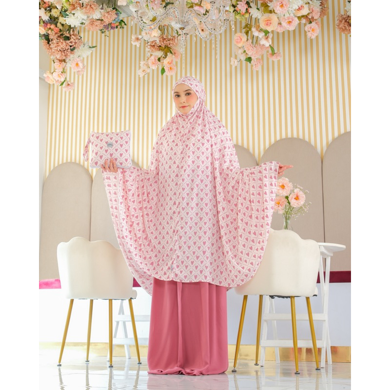 Set Premium Telekung Delayla Pink ( Love yourself edition) | Shopee ...