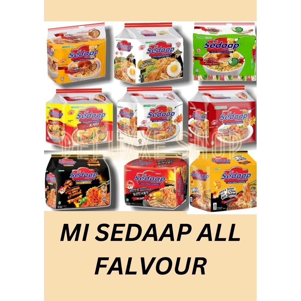 Mi Sedaap Mi Goreng Asli/Ayam Bawang/Spicylicious/singapore spicy laksa ...