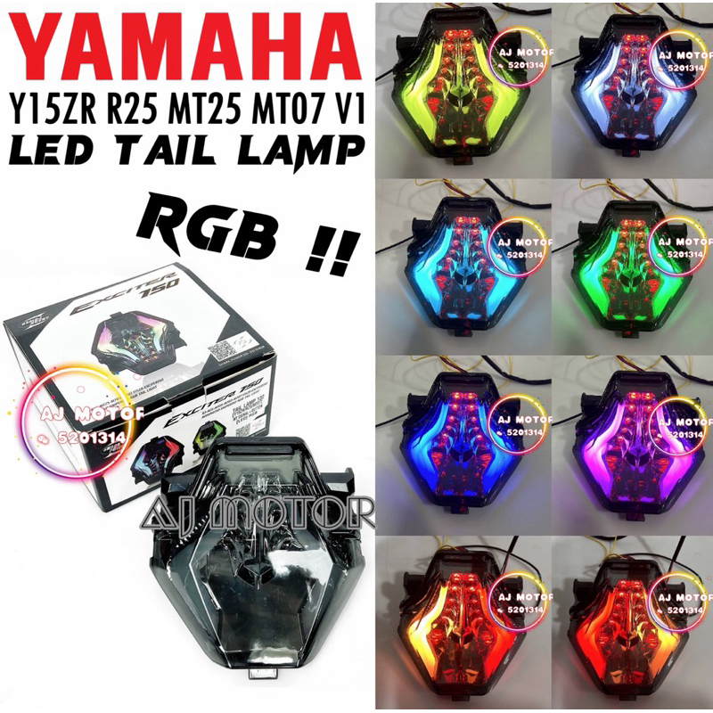 [ TAIL LAMP LED RGB WITH CONTROL BUTTON ] YAMAHA Y15ZR V1 V2 / R25 ...