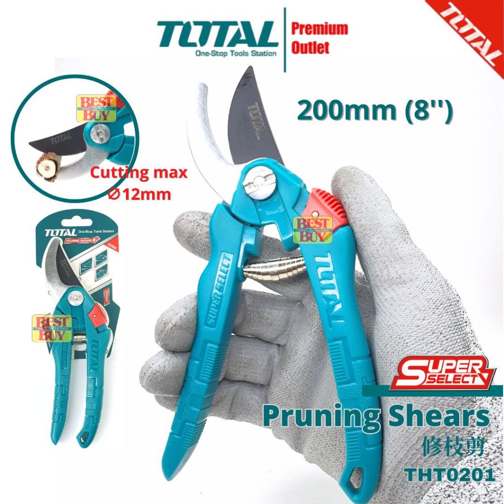 TOTAL Gardening Tools 8'' Pruning Shears 修枝剪 - THT0201 | Shopee Malaysia