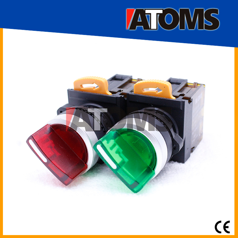 ATOMS AT115 Illuminated Selector Switch 2WAY 3WAY LED Selector Switch ...