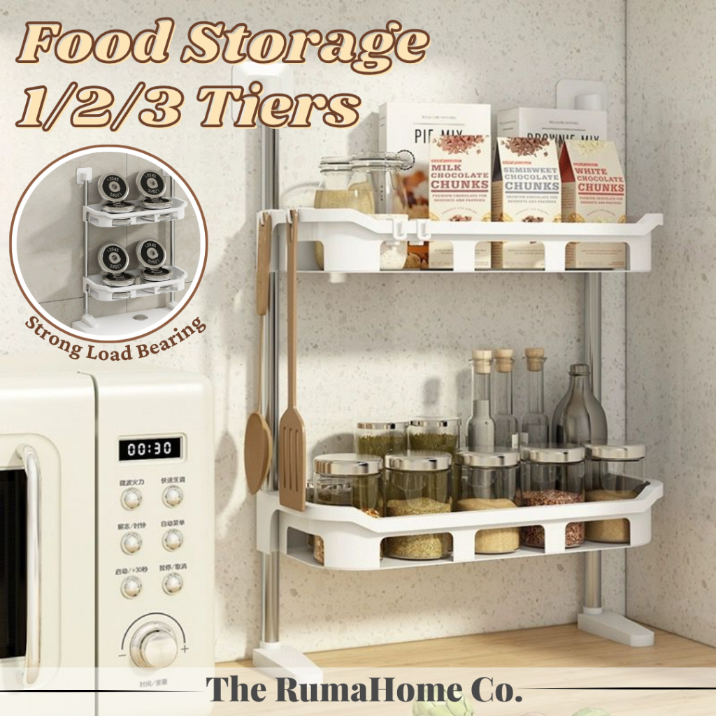 Multi Layer Storage Rack Bathroom Kitchen Wall Mounted No Drill Stable ...