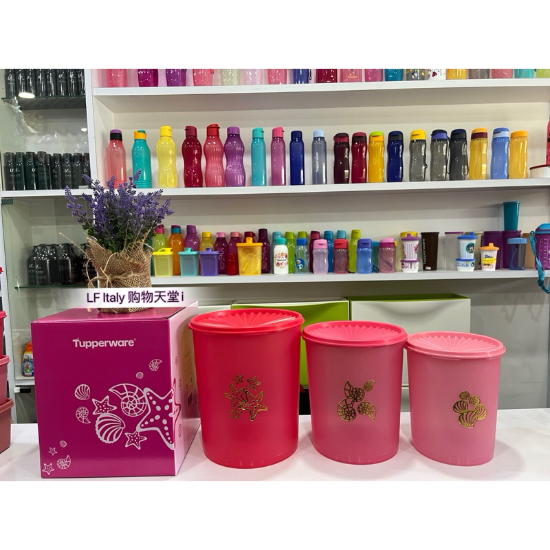 Tupperware Seashells Deco Canister 1.8L/2.7L/4L with Gift Box or / pcs ...