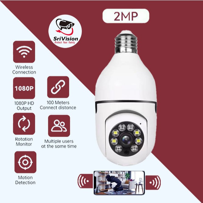 CCTV E27 Wireless Outdoor Wifi Security Camera IR Color Night IP Camera ...