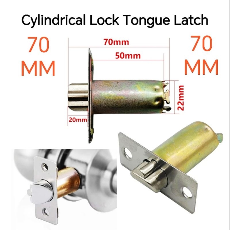 Cylindrical Door Lock Tongue Latch 70mm - Isi Dalam Tumbol pintu 70mm ...