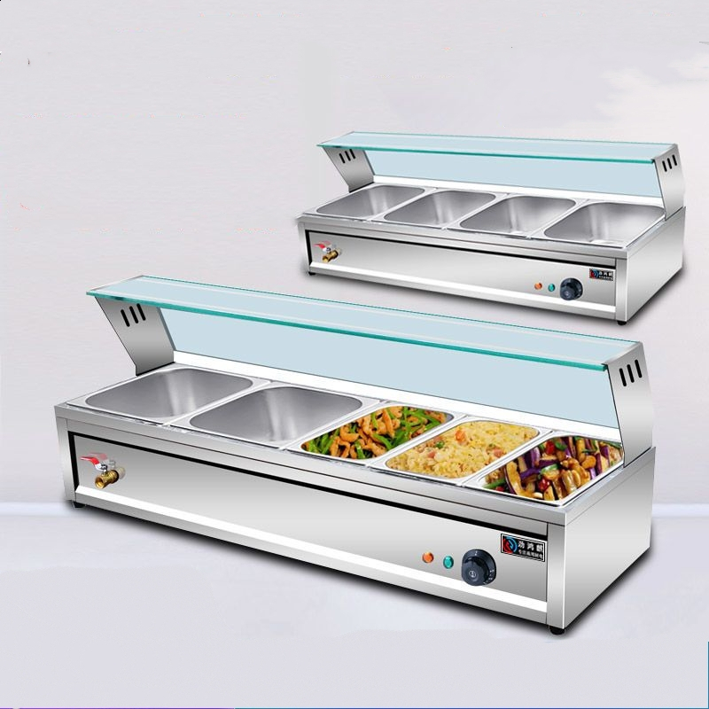 Buffet Food Warmer Stainless Steel With Glass Shield Countertop Bain ...