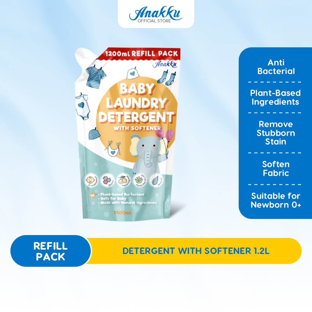 Anakku Detergent With Softener Refill Pack (1.2L) LD1200 | Shopee Malaysia