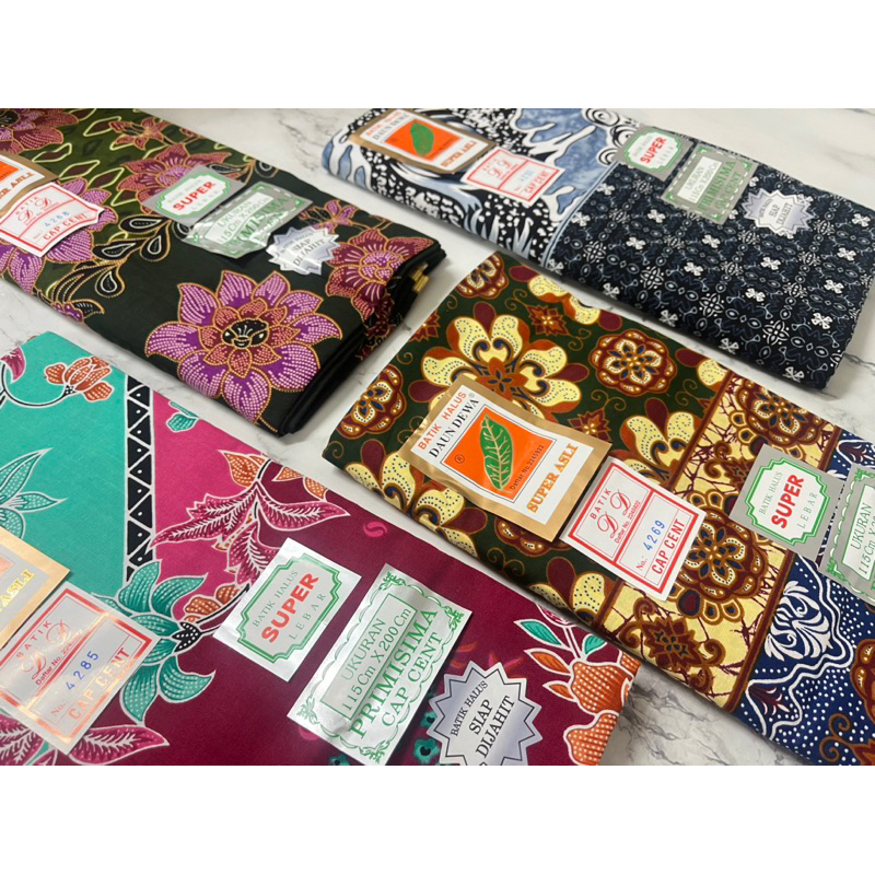 DAUN DEWA SIAP JAHIT Batik Jawa Indonesia 100% Kain Sarung Cap Daun ...