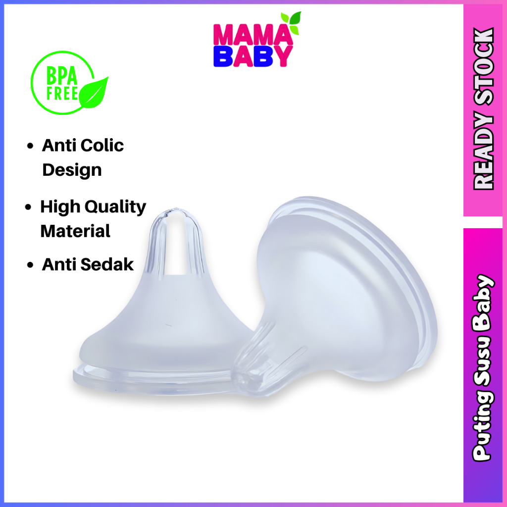 Mamababy Puting baby botol susu baby feeding nipple teats baby Wideneck ...
