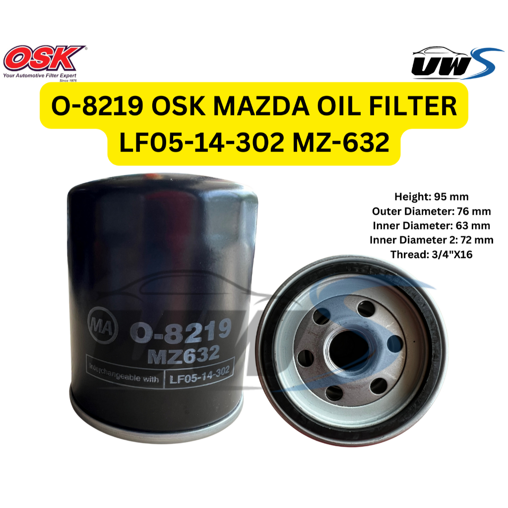 O-8219 OSK MAZDA OIL FILTER LF05-14-302 MZ-632 | Shopee Malaysia