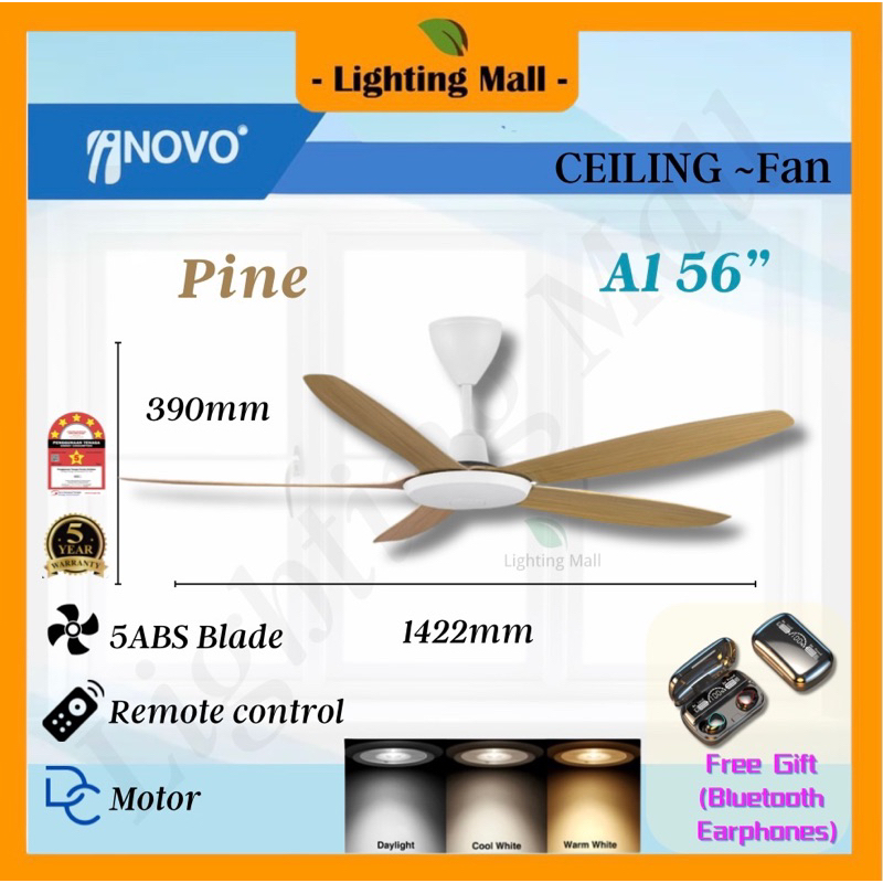 Regair Inovo V15/A1 LED DC Motor Ceiling Fan 8 Speed with Remote ...
