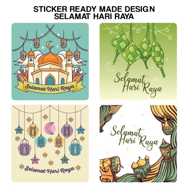 Sticker Ready Made Design Selamat Hari Raya Aidilfitri Aidiladha 10pcs ...