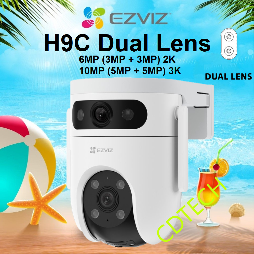 Ezviz H9C C9C H90 Dual Lens 6MP 10MP 3k Waterproof Pan Tilt Two Way ...