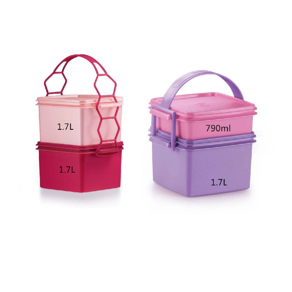 Tupperware Double Deep With Cariolier 1.7L/ Jumbo goody box/ Tupperware ...