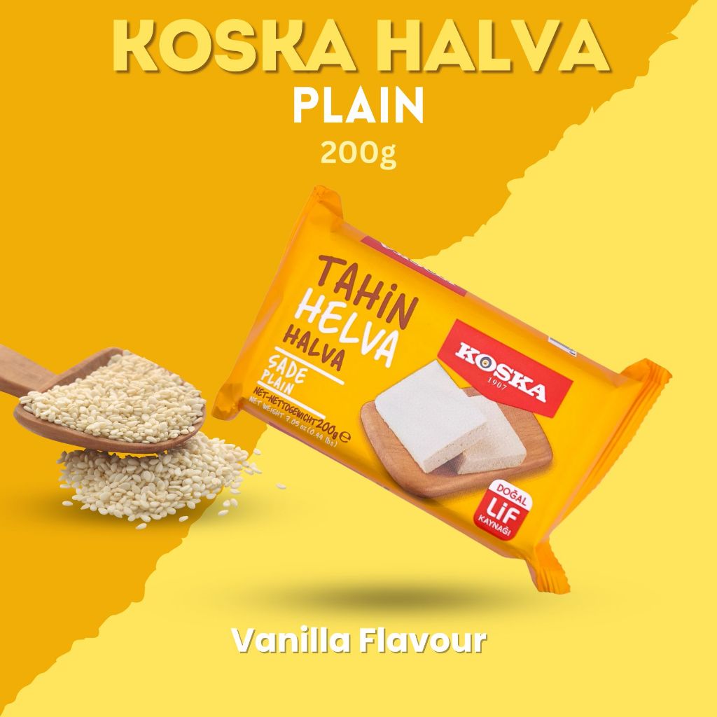KOSKA TAHINI HALVA PLAIN [ 200g ] Sesame Paste - With Vanilla Flavour ...
