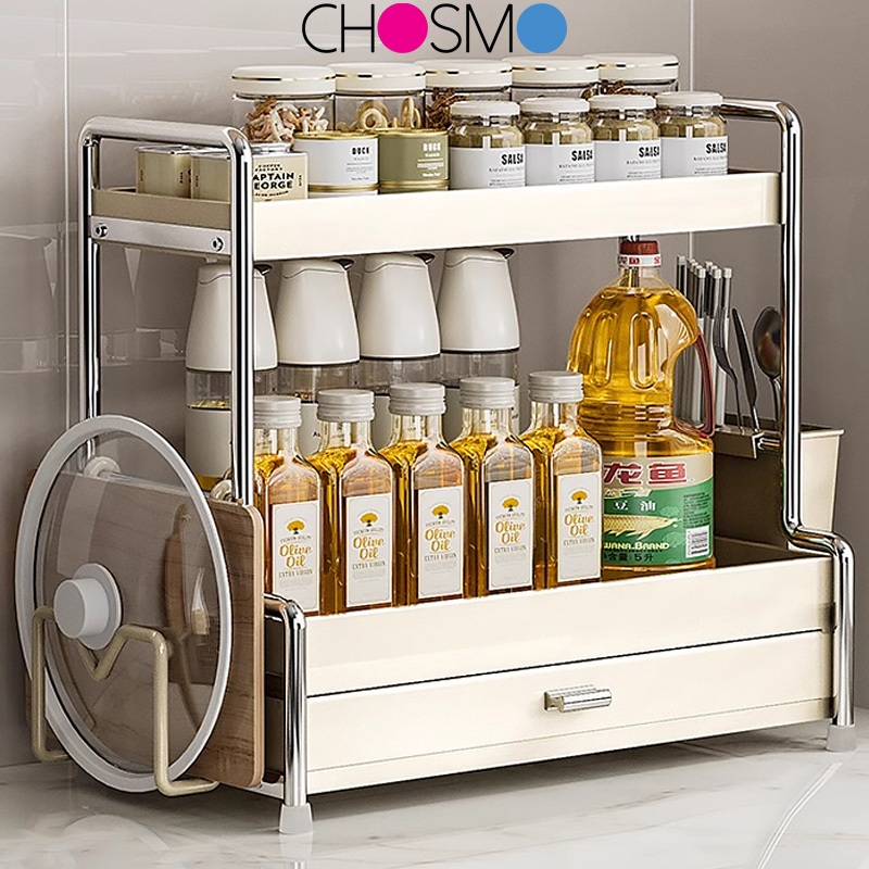 Kitchen Stainless Steel Shelf Salt Rack Spice Rack Spice Multi Function ...