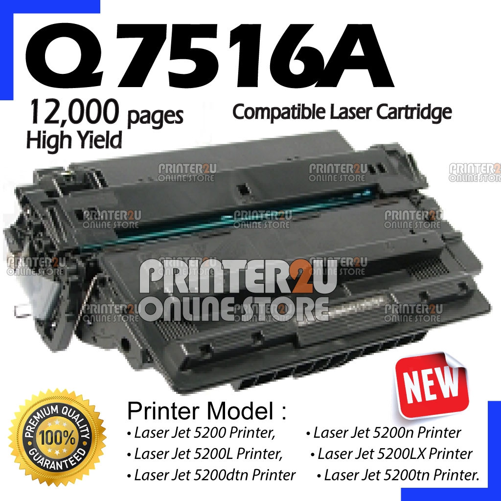 Compatible to HP Q7516A HP16A for HP Laserjet 5200 5200L 5200N 5200TN ...