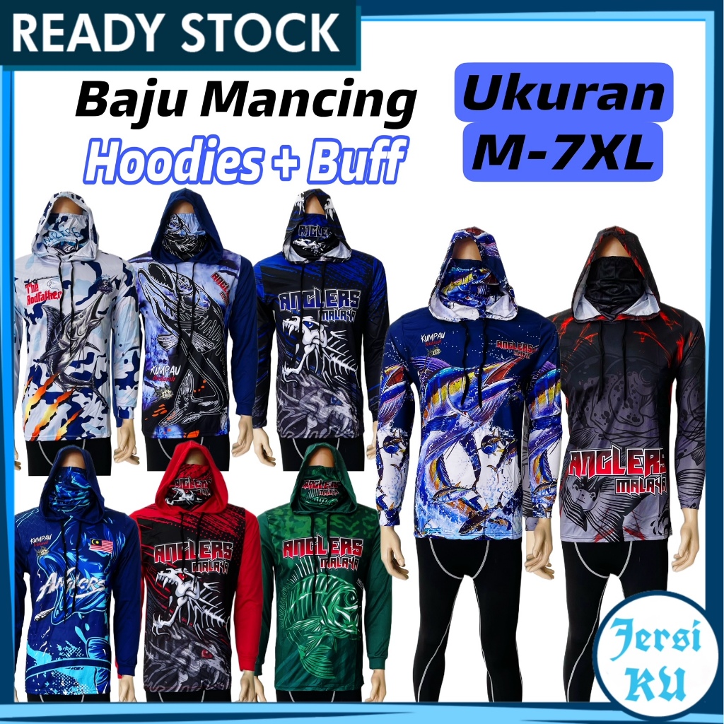 JERSIKU Baju Mancing Pancing Lengan Panjang Topeng Muka Jersey ...