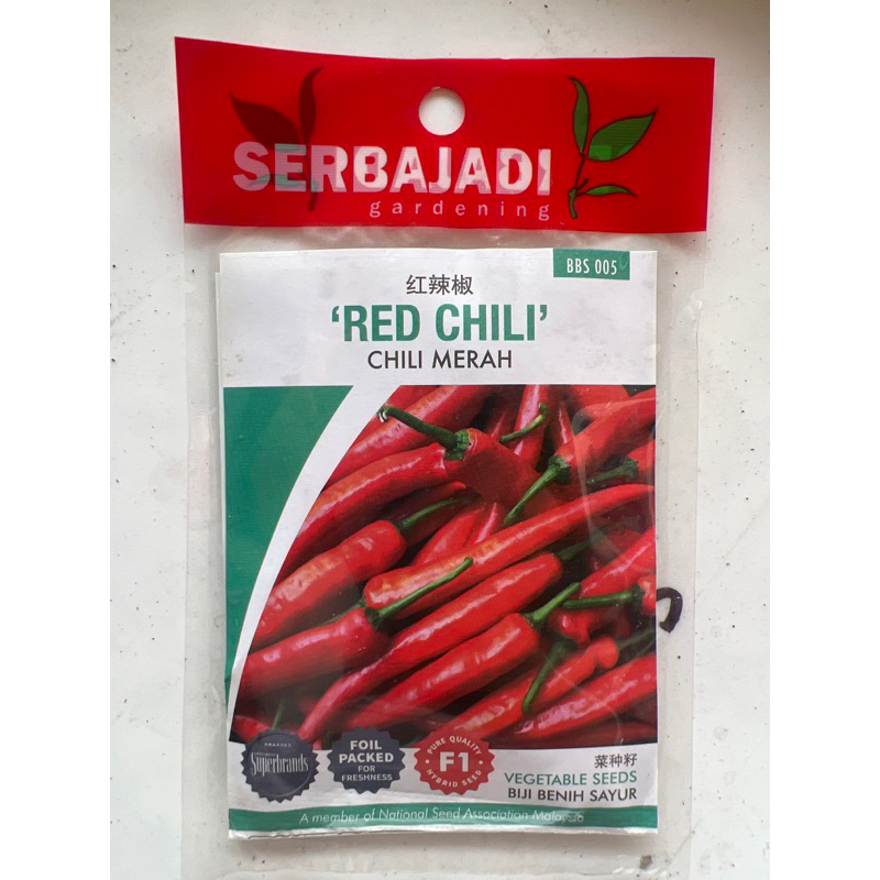 SERBAJADI SEEDS F1 HYBRID RED CHILLI - CILI MERAH ( BBS005 ) | Shopee ...