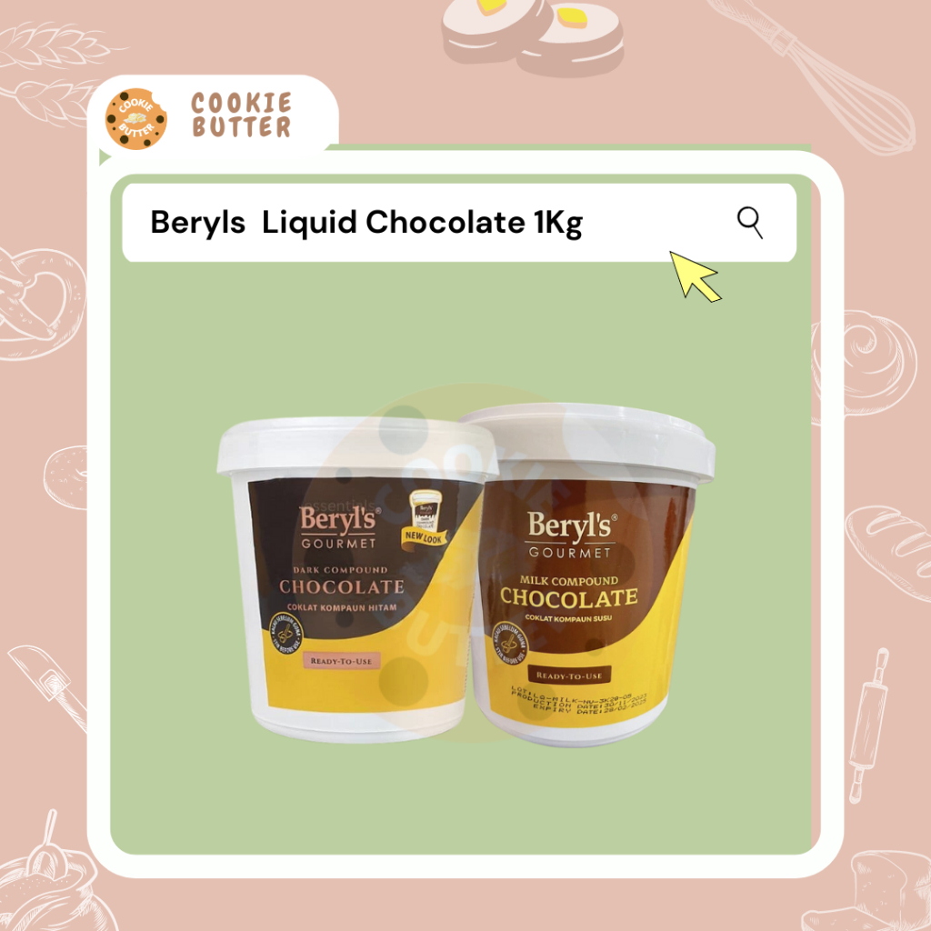 (1KG) Beryls Gourmet Compound Liquid Chocolate/ Beryls Coklat Cair ...