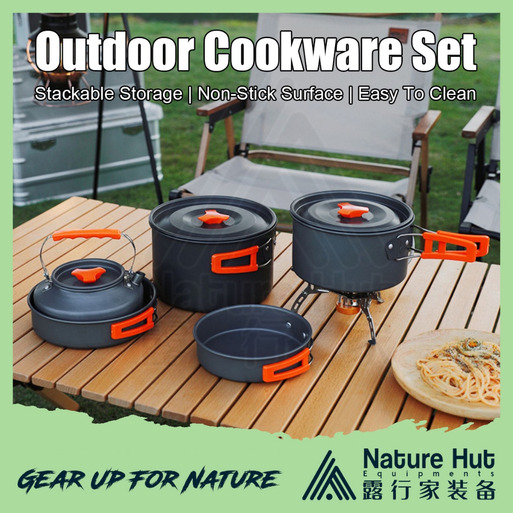 Camping Cookware Set Cooking Kit Tableware Picnic Travel Outdoor Hiking ...