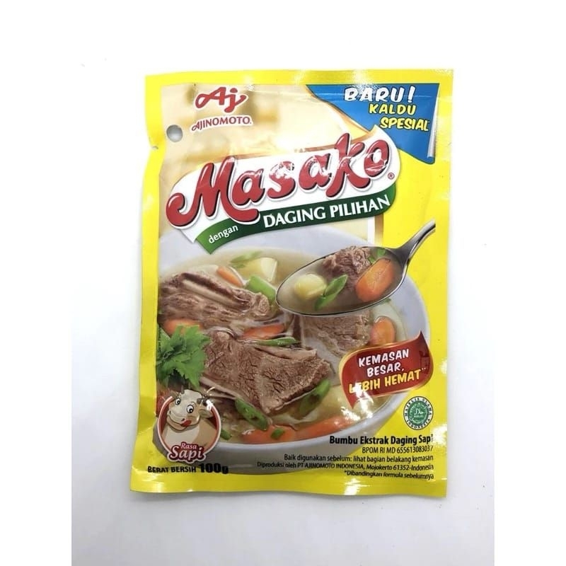 MASAKO PENAMBAH PERASA MASAKAN PRODUK HALAL INDONESIA 100G SAPI DAN ...