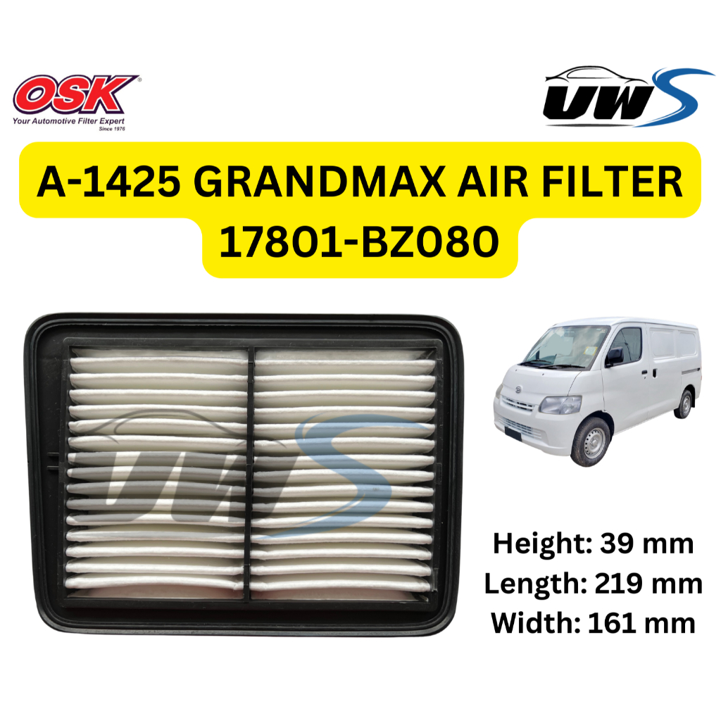 A-1425 GRANDMAX AIR FILTER 17801-BZ080 | Shopee Malaysia