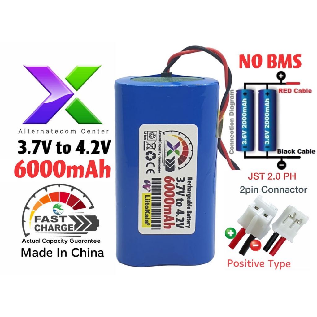 18650 1S2P HG2 Liitokala Battery 6000mAh 3.7v 4.2V Cell Pack Li-ion ...