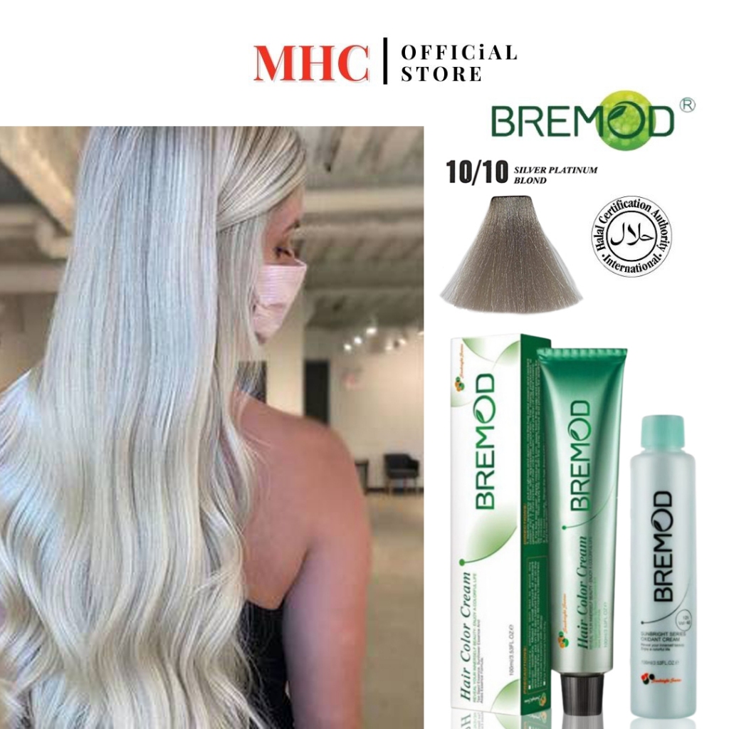 [HALAL] BREMOD Silver Platinum Blond 10/10 Professional Use Hair Color ...