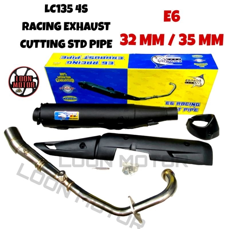 Lc135 Racing Exhaust Cutting std CHAMBER pipe E6 32mm/35mm - Espada ...
