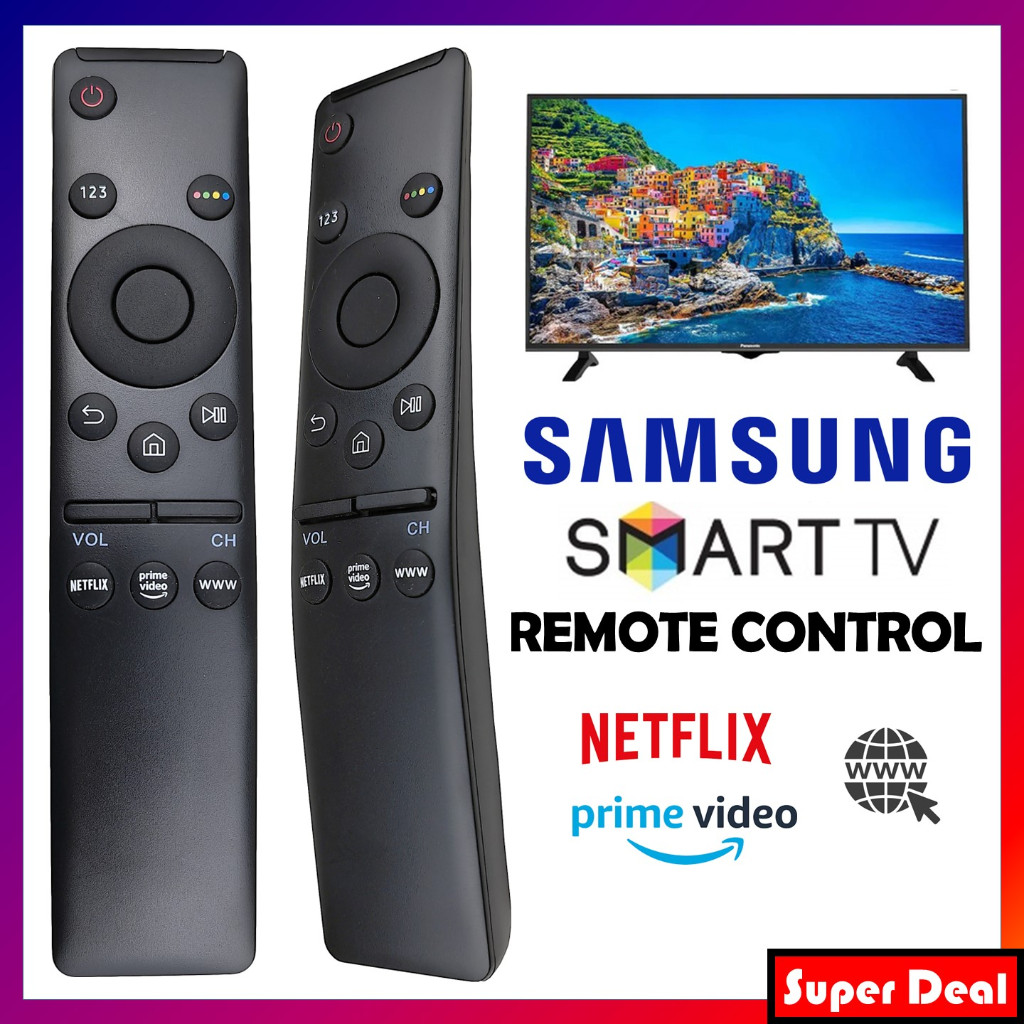 SAMSUNG Netflix Prime Video Smart TV Remote Control (1310A) | Shopee ...