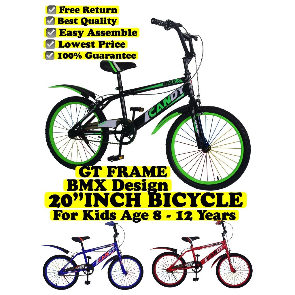 READY STOCK KIDS 20'' INCH INCI BMX BICYCLE BASIKAL BUDAK UMUR 8 - 13 YEARS TAHUN 80% CBU SIAP ...