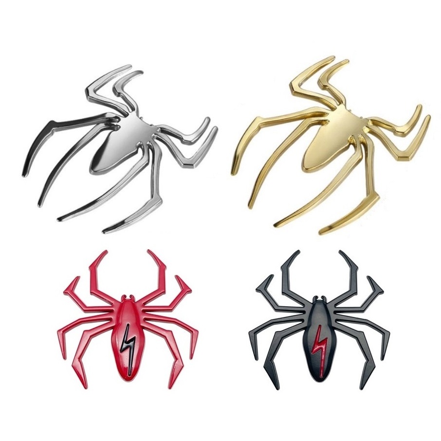 Spider Emblem Logo Car Body Sticker Spiderman Metallic Chrome Color ...