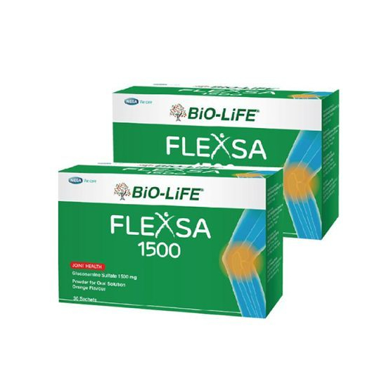 Bio-life FLEXSA ( Glucosamine ) 1500MG 30 Sachets x 2 - EXP26/02/2025 ...