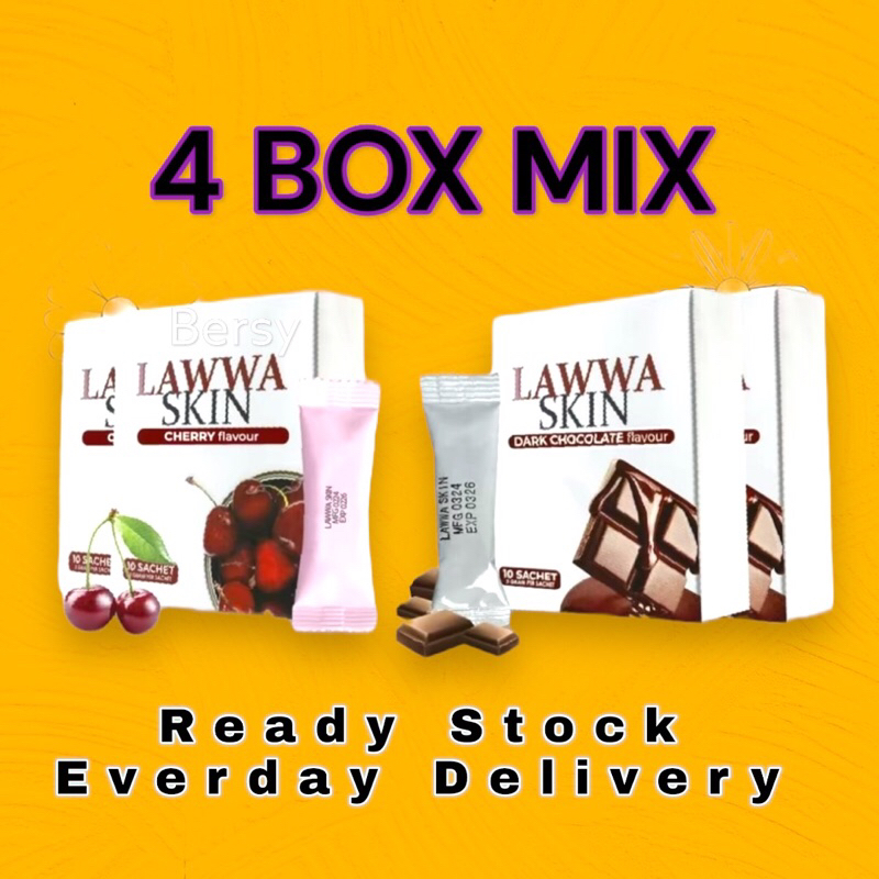 Lawwa Skin 4 Box Mix Combo Cherry 2 Box + Dark Chocolate 2 Box | Shopee ...