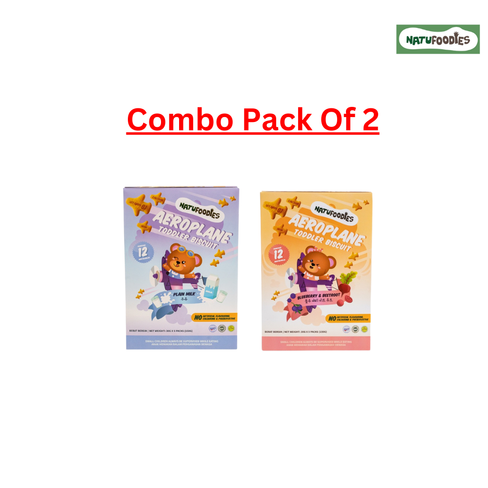 (Combo Pack Of 2) Natufoodies Aeroplane Toddler Biscuit 150g | Shopee ...