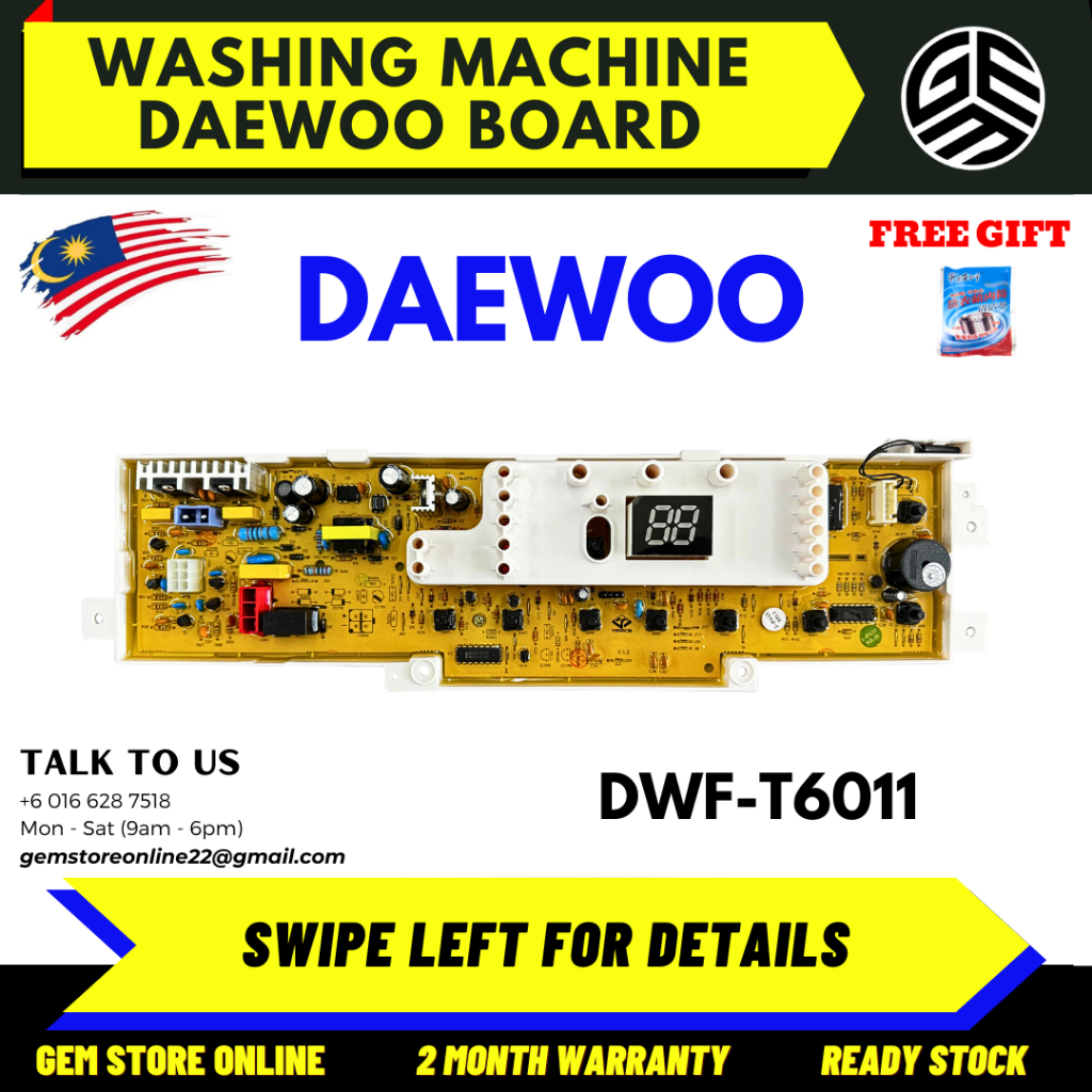 DWF-T6011 DAEWOO Washing Machine PCB Board / Board Mesin Basuh Daewoo / Daewoo PCB Board ...