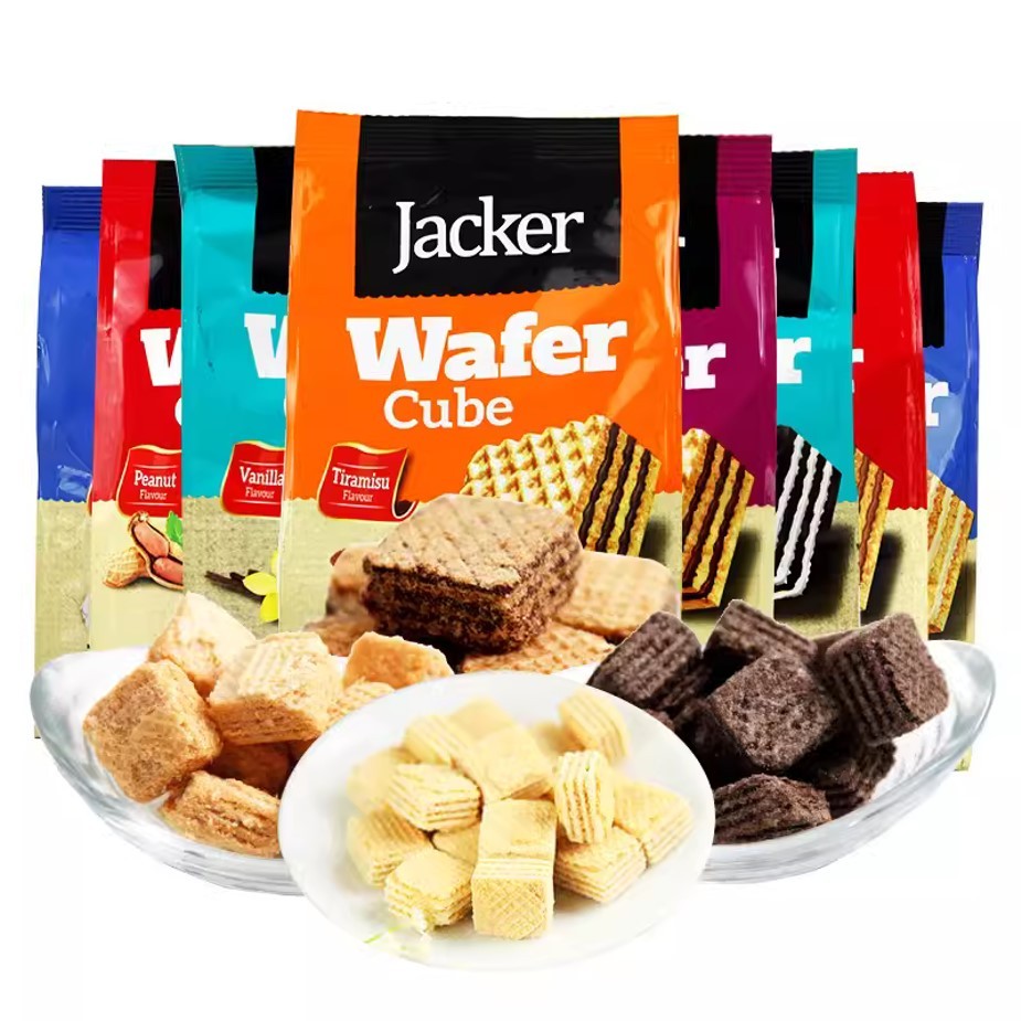 Jacker Wafer Cube (Hazelnut/Chocolate/Peanut/Milk) 100gm | Shopee Malaysia