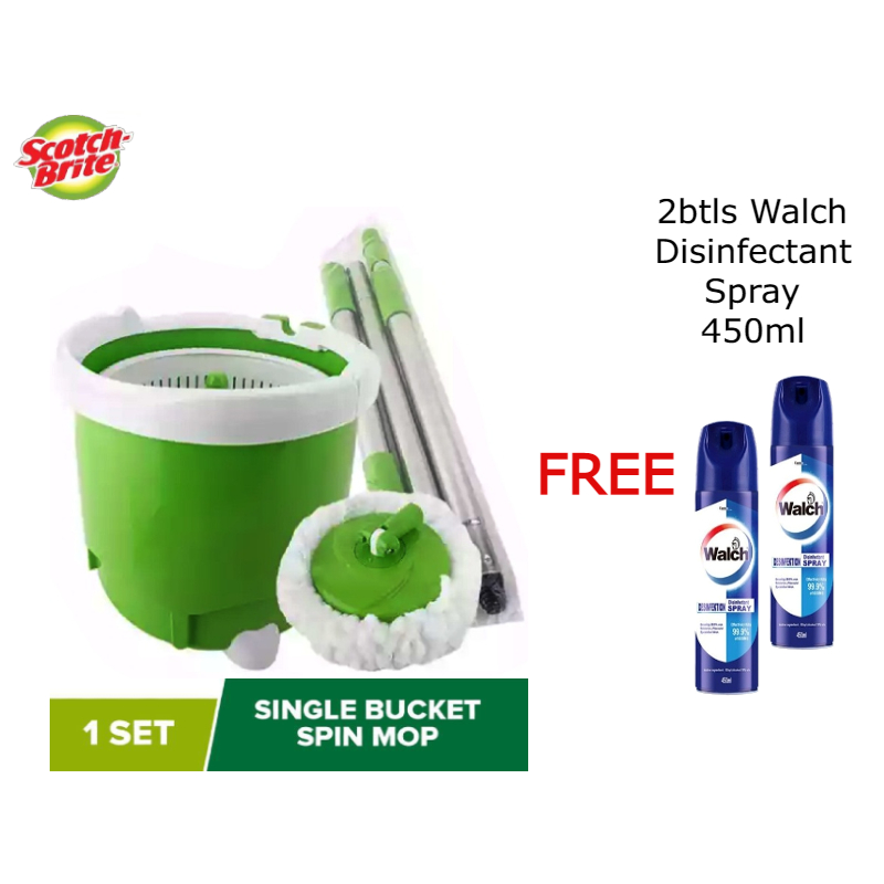 3M Scotch-Brite Single Spin Mop Bucket (Compact &Powerful) FOC 2btl ...