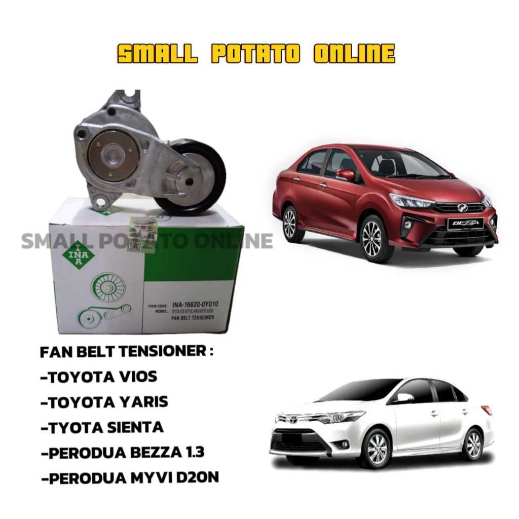 [OEM INA] FAN BELT TENSIONER TOYOTA VIOS, YARIS, SIENTA/PERODUA BEZZA 1 ...