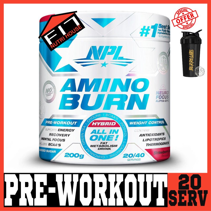 NPL Amino Burn Pre-Workout / Fat Burner (200g / 20 or 40 Serv) | Shopee ...