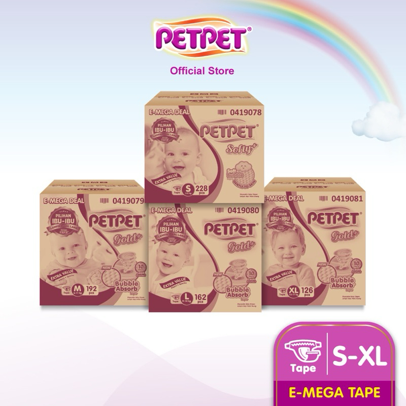 PETPET E-Tape Gold+ Mega Pack S76/ M64/ L54/ XL42 1 Pack | Shopee Malaysia