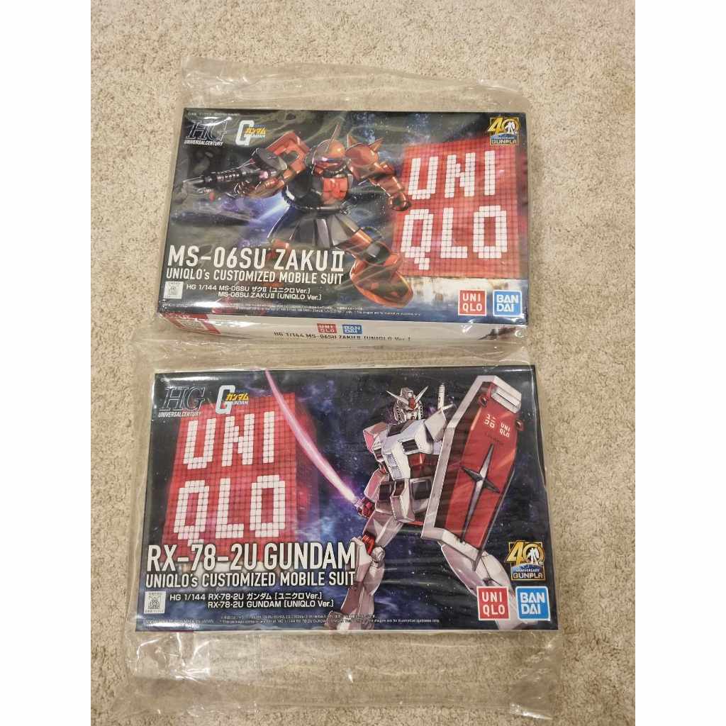 RX-78-2U GUNDAM UNIQLO & MS-06SU ZAKU II UNIQLO VER HG 1/144 GUNPLA ...