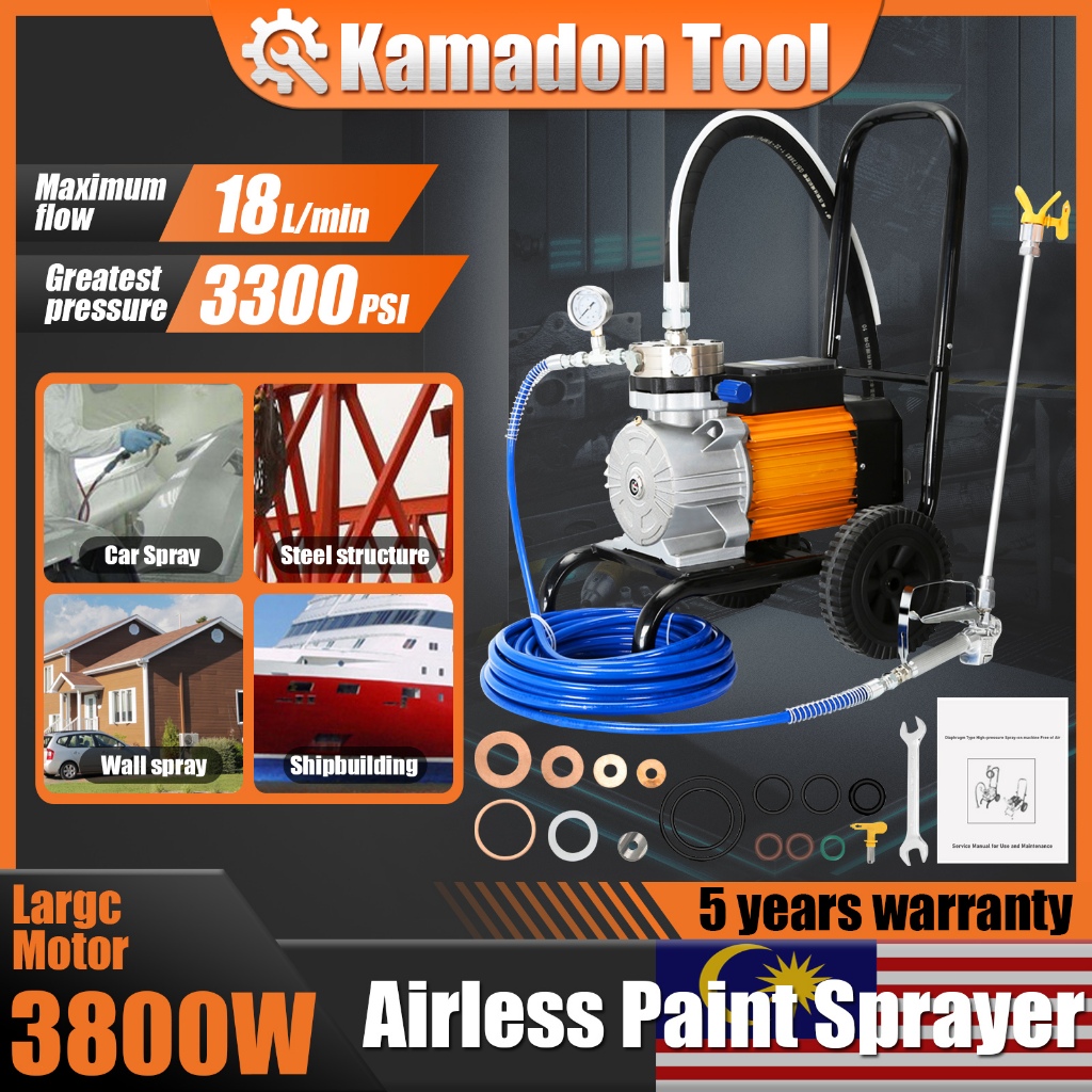 Airbrush Airless Paint Sprayer Electric Spray Gun 3800W Airless High ...